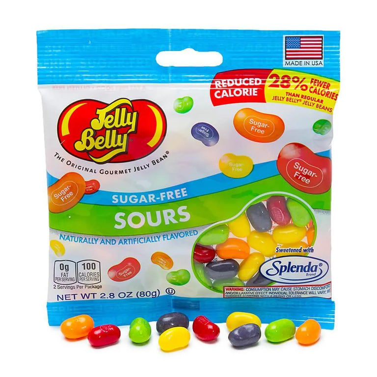 Jelly Belly Sugar Free Jelly Beans Sours Peg Bags: 12-Piece Case ...