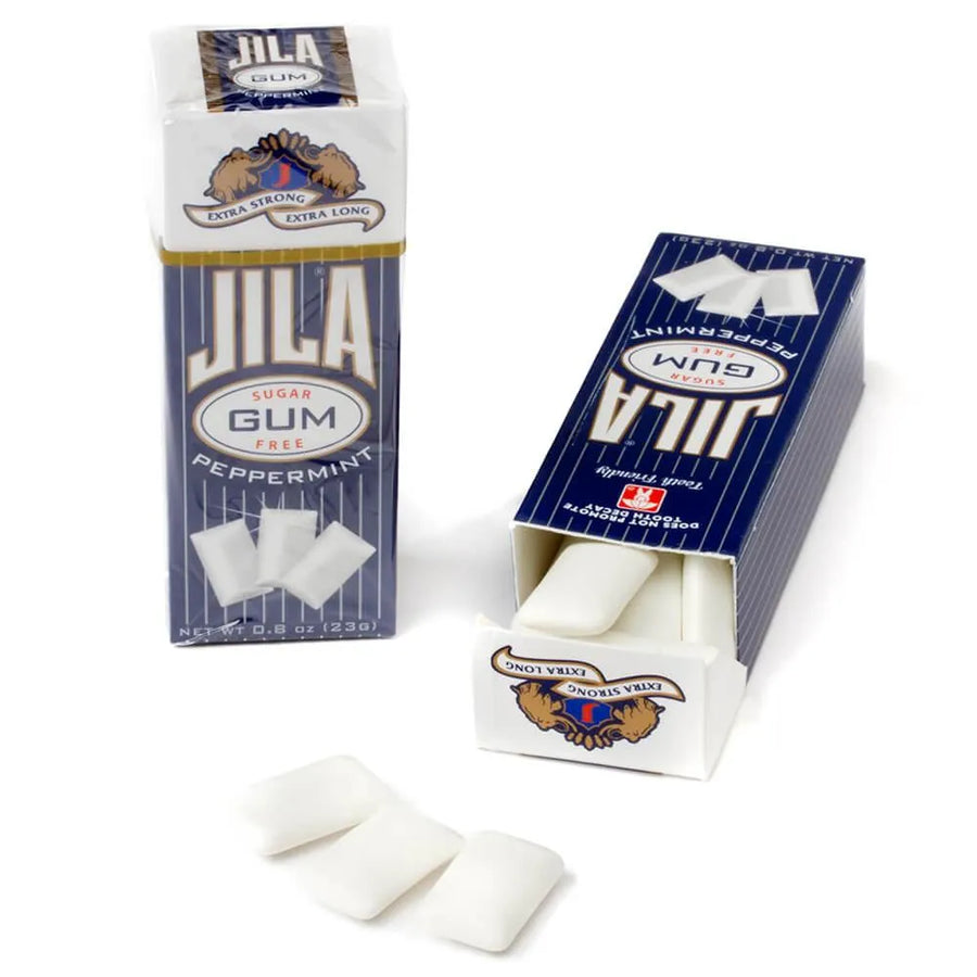 Jila Sugar Free Peppermint Gum Packs: 12-Piece Box | Candy Warehouse