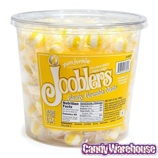 Jooblers Candy Crumble Melts - Lemon: 160-Piece Tub | Candy Warehouse