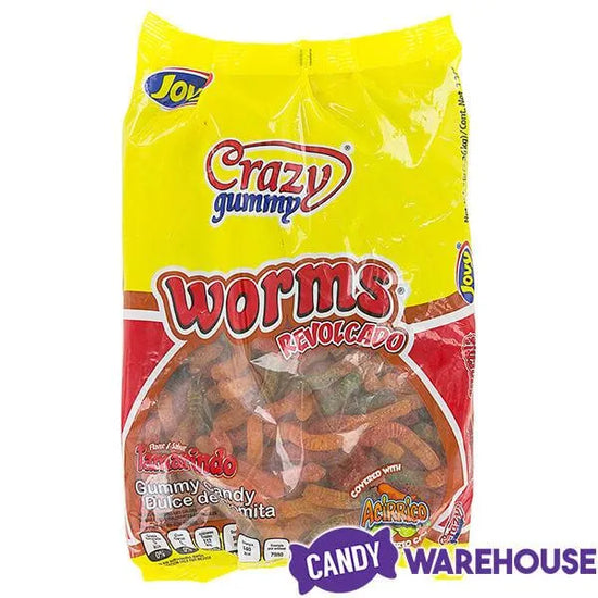Jovy Crazy Gummy Worms Revolcado Tamarindo Candy: 5LB Bag | Candy Warehouse