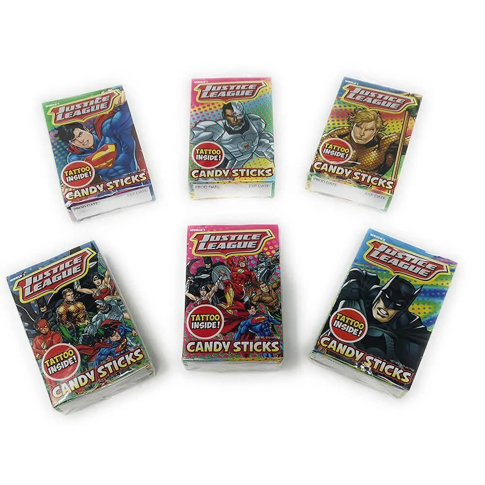 Justice League Candy Sticks Packs 30-Piece Box – Candy Warehouse