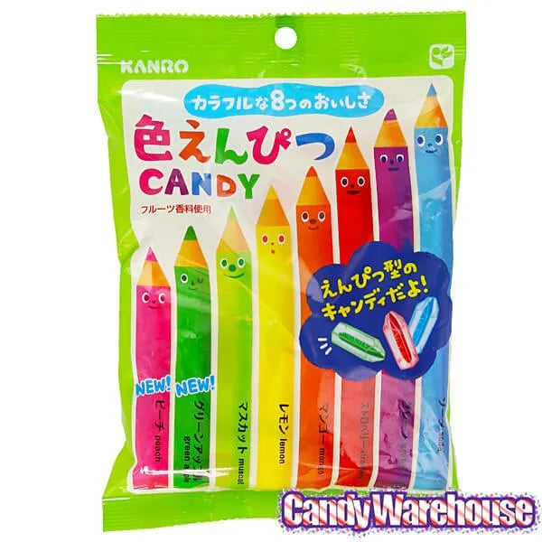 Kanro Assorted Colors Pencil Hard Candy: 25-Piece Bag | Candy Warehouse