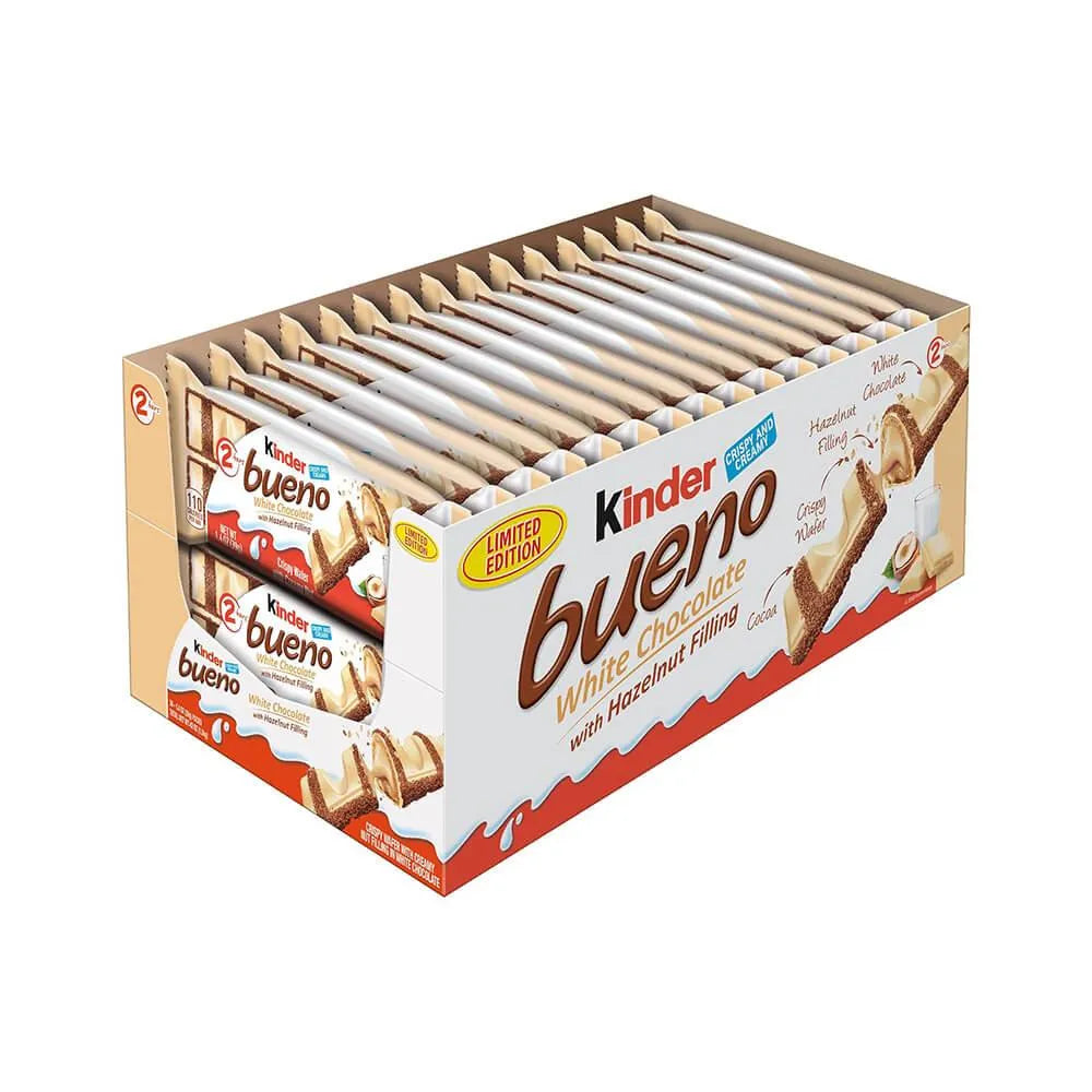 Kinder Bueno White Chocolate Candy Bars: 30-Piece Box – Candy Warehouse
