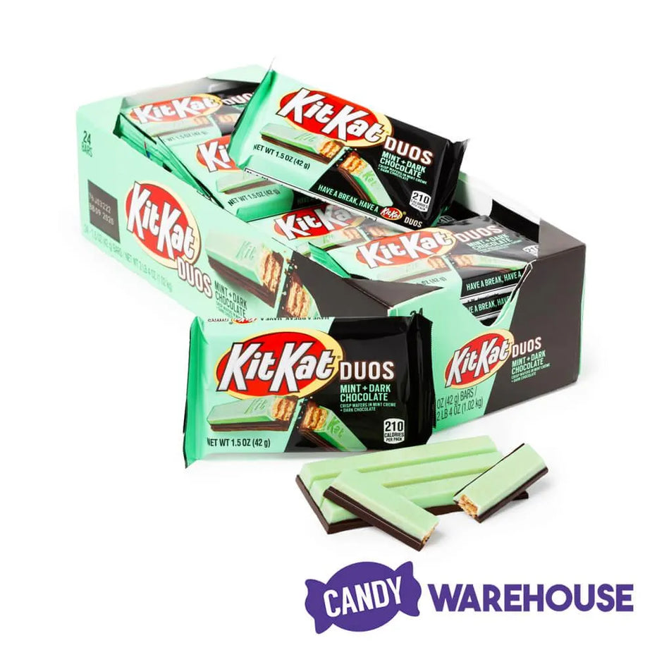Kit Kat Duos Mint and Dark Chocolate Bars: 24-Piece Box – Candy Warehouse