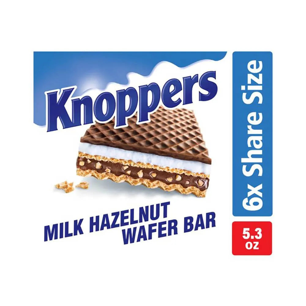 Knoppers Milk Hazelnut Wafer Candy Bars: 6-Piece Pack | Candy Warehouse