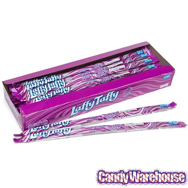 Laffy Taffy Candy Ropes - Grape: 24-Piece Box | Candy Warehouse