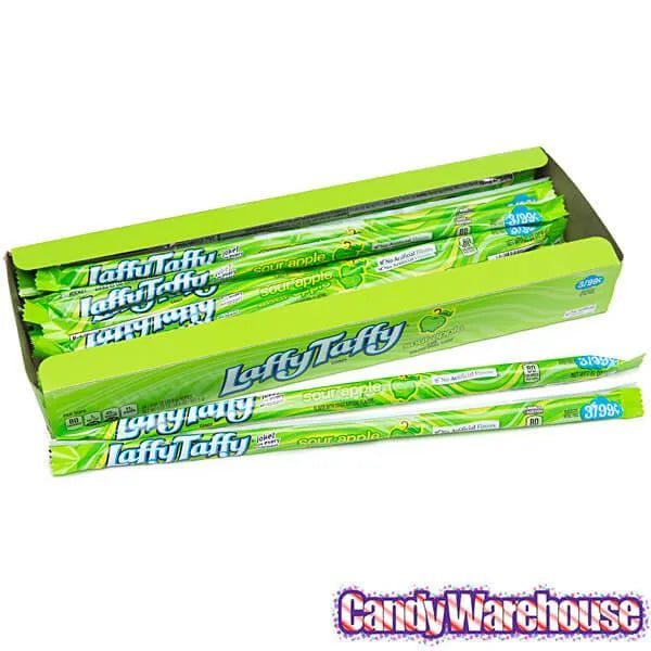 Laffy Taffy Candy Ropes - Sour Apple: 24-Piece Box | Candy Warehouse
