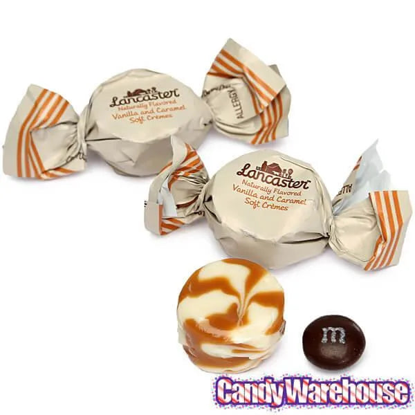 Lancaster Caramel and Vanilla Soft Cremes Candy: 8-Ounce Bag | Candy ...