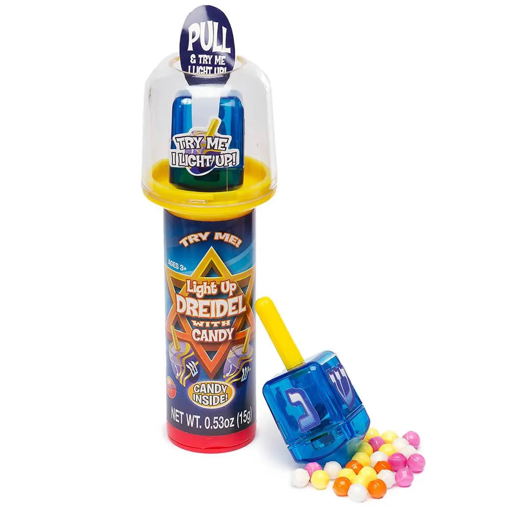 Lite-Up Dreidel Candy Tops: 12-Piece Display | Candy Warehouse