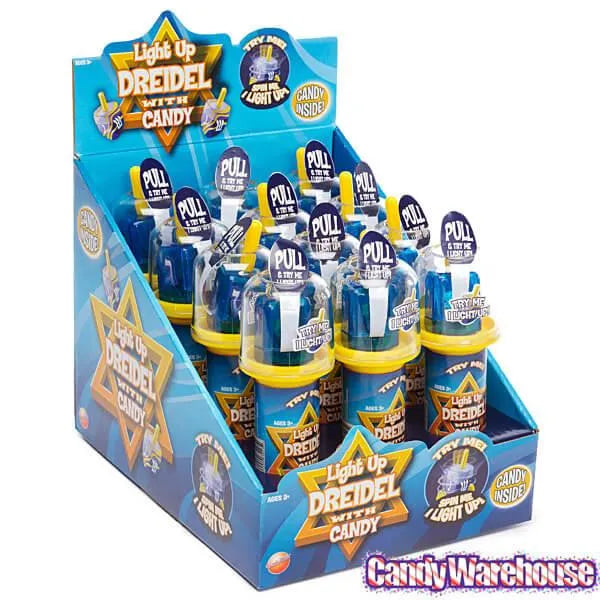 Lite-Up Dreidel Candy Tops: 12-Piece Display | Candy Warehouse