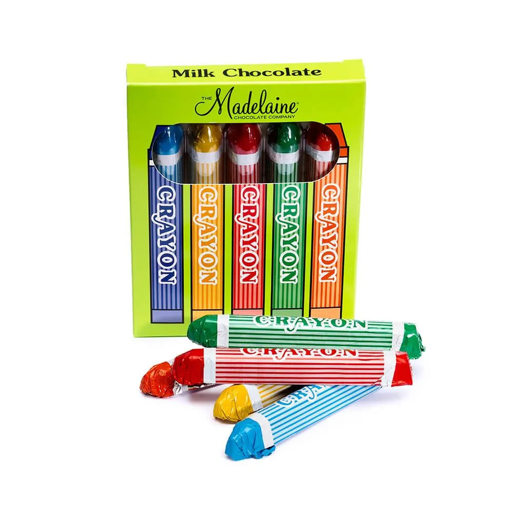 Madelaine Foiled Milk Chocolate Crayons 5-Packs: 24-Piece Box – Candy ...