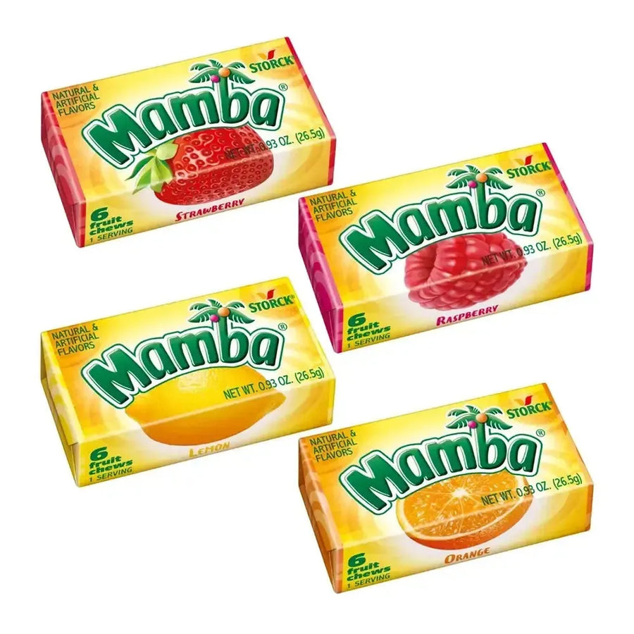 Mamba Fruit Chews Candy Bars - Original: 24-Piece Box | Candy Warehouse