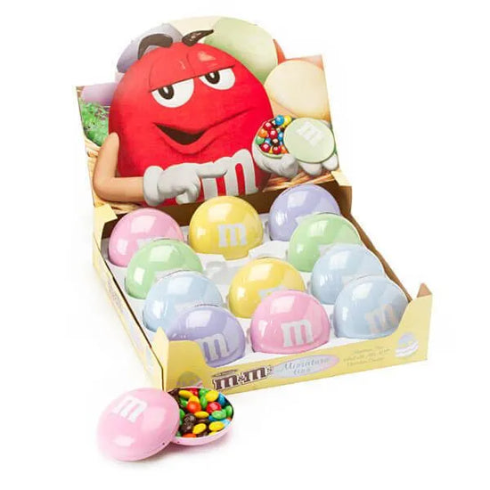 M&M's Filled Pastel Candy Tins: 12-Piece Box | Candy Warehouse