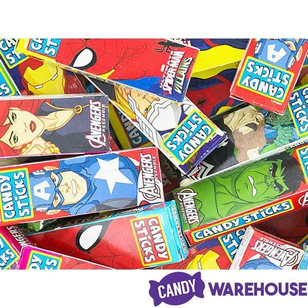 Marvel Cartoon Character Candy Sticks 2-Packs: 100-Piece Bag – Candy ...