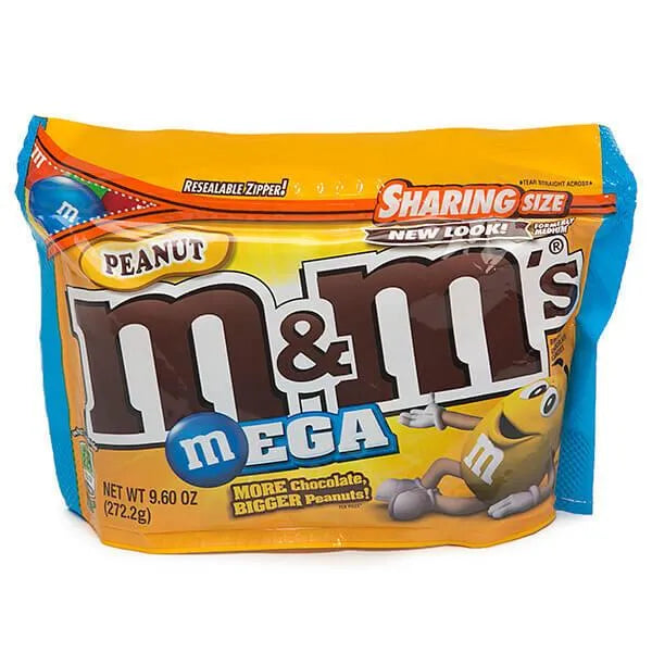 Mega M&M's Candy - Peanut: 9.6-Ounce Bag | Candy Warehouse