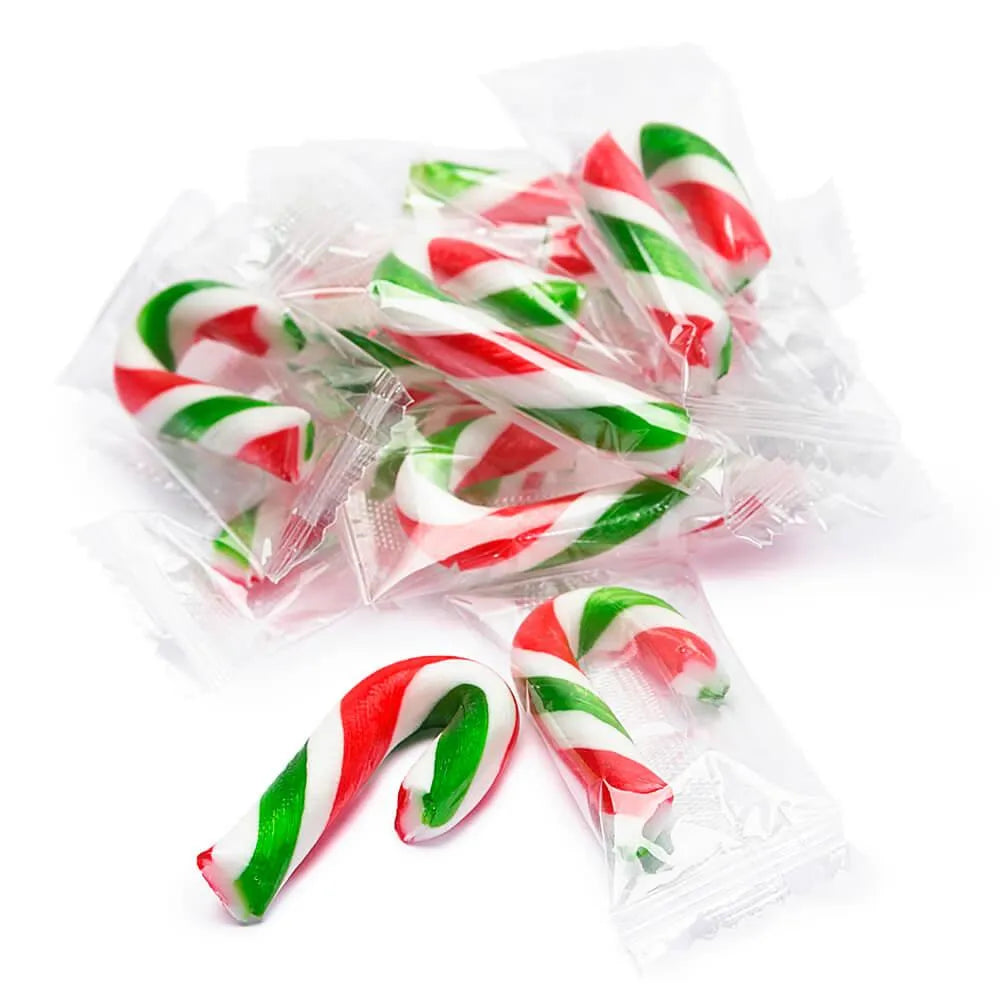 Mini Candy Canes - Red, Green, and White: 100-Piece Tub – Candy Warehouse