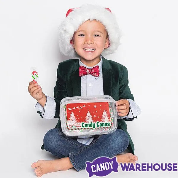 Mini Candy Canes - Red, Green, and White: 100-Piece Tub – Candy Warehouse