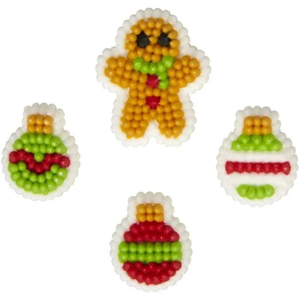 Mini Gingerbread Boy and Ornament Cookie Decorations: 24-Piece Pack ...