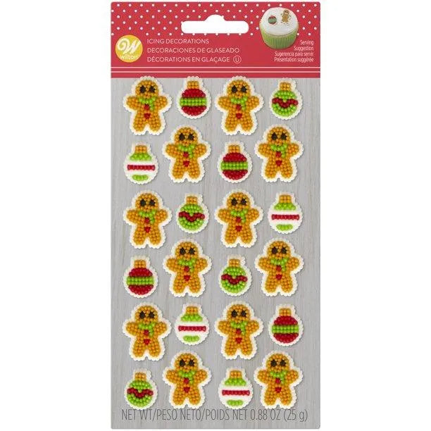 Mini Gingerbread Boy and Ornament Cookie Decorations: 24-Piece Pack ...
