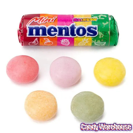 Mini Mentos Rainbow Candy Rolls: 100-Piece Tub | Candy Warehouse