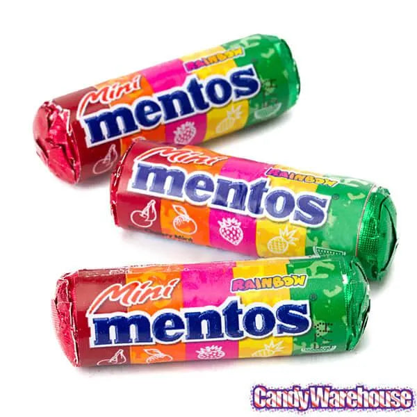 Mini Mentos Rainbow Candy Rolls: 100-Piece Tub | Candy Warehouse