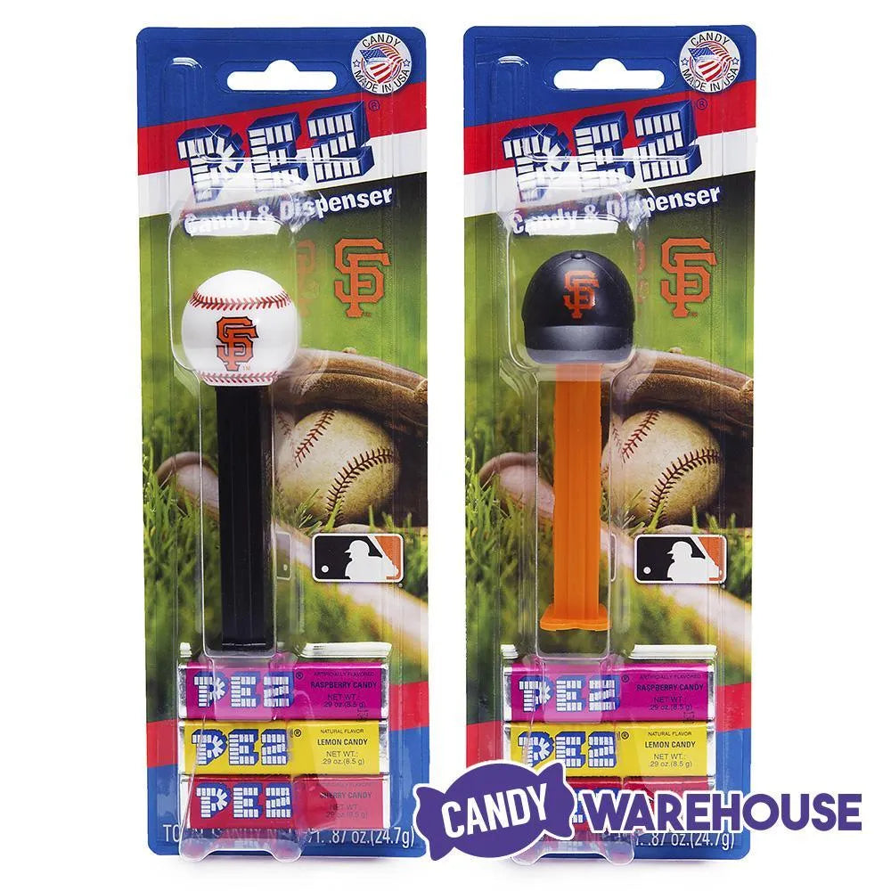 MLB Team Baseball PEZ Candy Packs - San Francisco Giants: 12-Piece Box ...