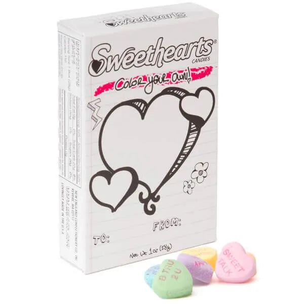 Necco Color Your Own Sweethearts Candy Hearts Packs - Modern Flavors ...