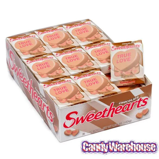Necco Sweethearts Tiny Conversation Candy Hearts Packs - Chocolate ...