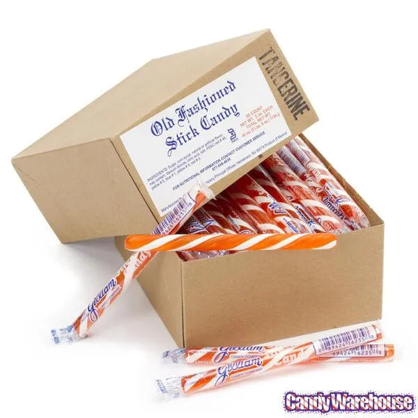 Old Fashioned Hard Candy Sticks - Tangerine: 80-Piece Box | Candy Warehouse