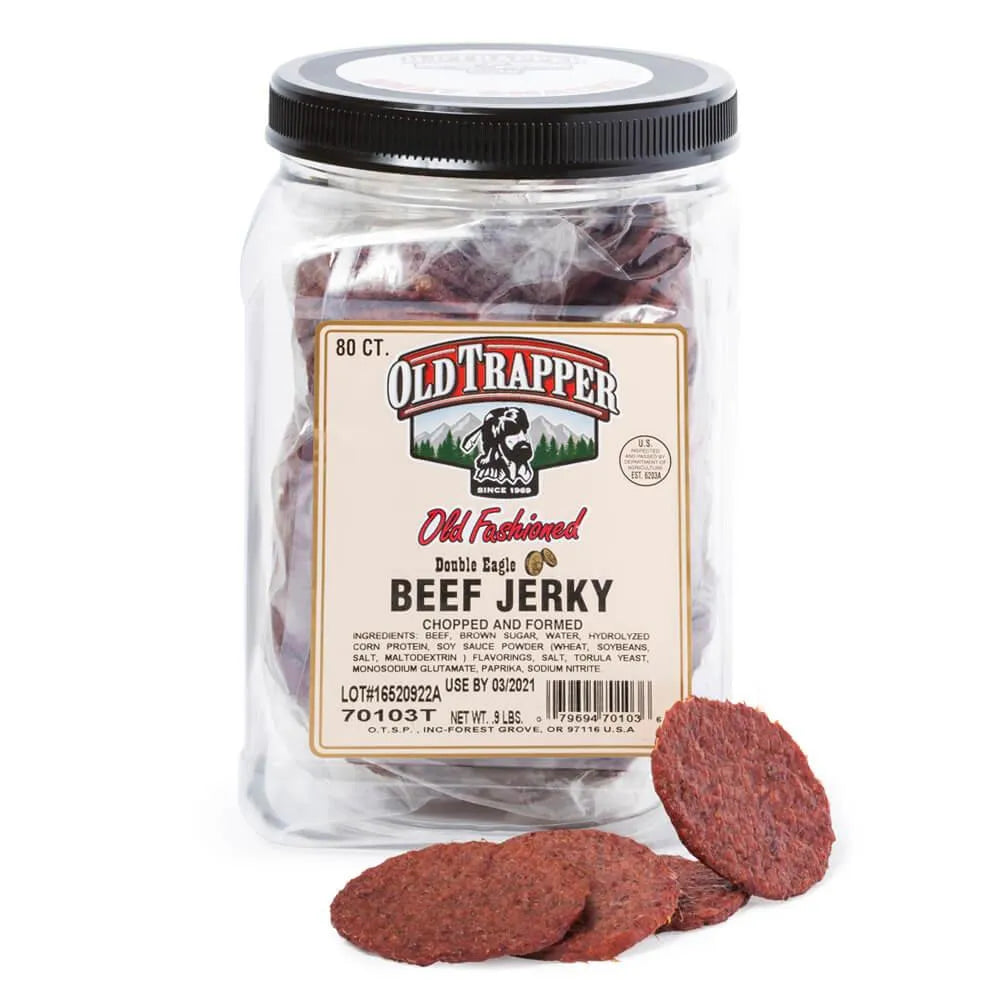 Old Trapper Double Eagle Old Fashion Beef Jerky 80ct Jar | Candy Warehouse