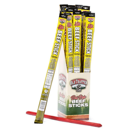 Old Trapper Teriyaki Wrapped Deli Style Beef Stick: 26 Piece Box ...