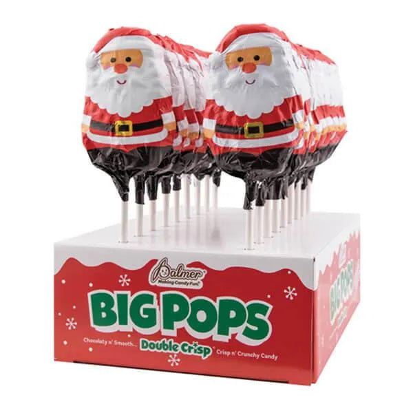 Palmer Foiled Milk Chocolate Santa Pops: 18-Piece Box | Candy Warehouse