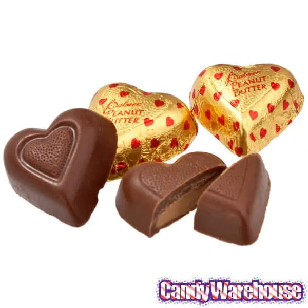 Palmer Gold Foiled Peanut Butter Filled Milk Chocolate Hearts: 4LB Bag ...