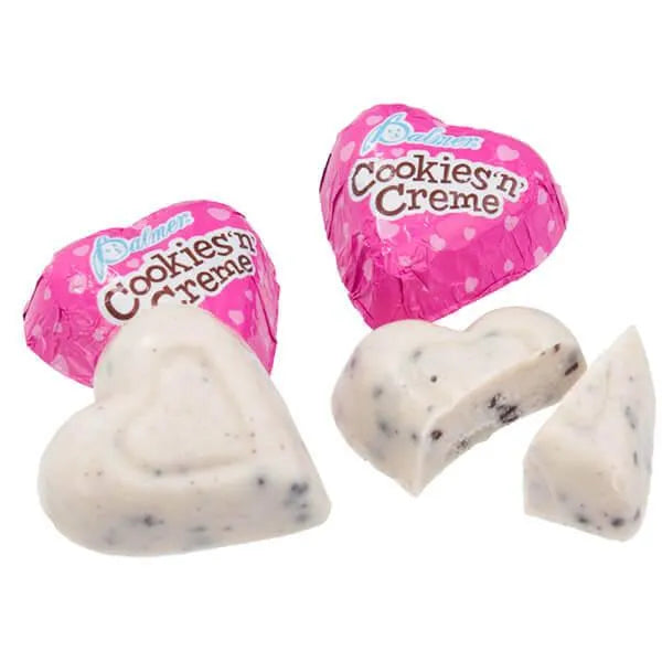 Palmer Pink Foiled Cookies 'n Cream Chocolate Hearts Candy: 4LB Bag ...
