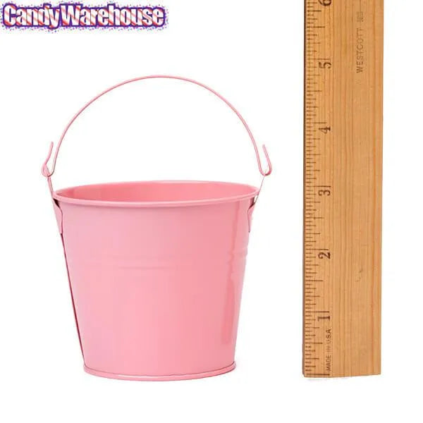 Pastel Pink Tinplate Pails with Handles: 12-Piece Set – Candy Warehouse