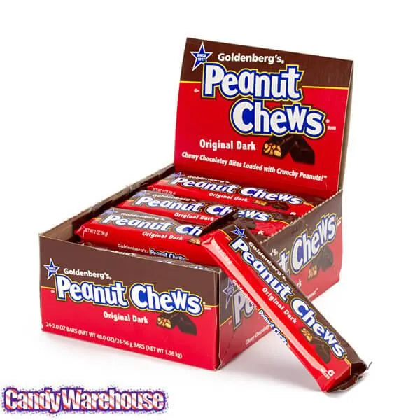 Peanut Chews Candy 2-Ounce Packs - Dark Chocolate: 24-Piece Display ...