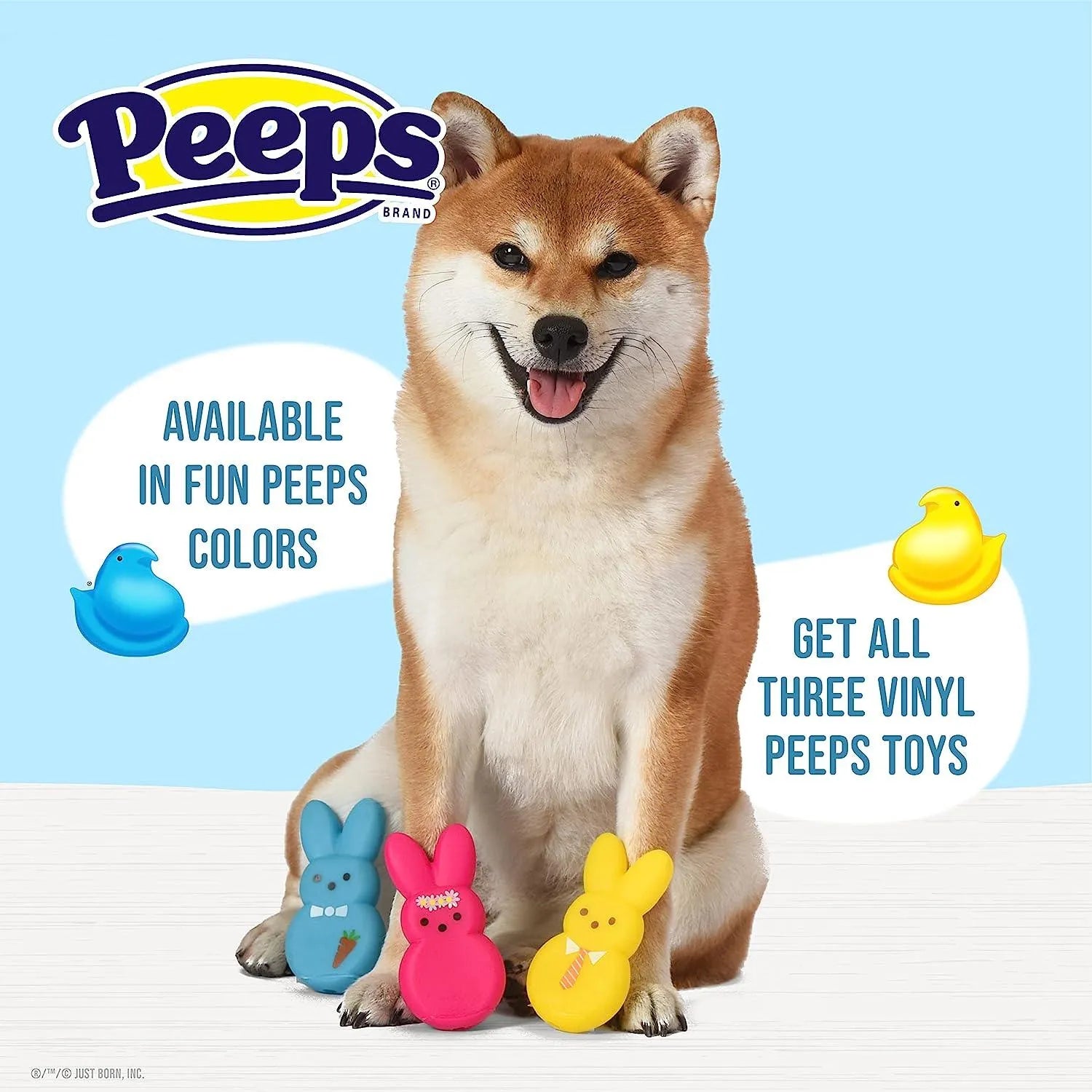 Peeps Dress-up Bunnies Vinyl Squeaker Pet Toy: 3-Piece Box – Candy ...