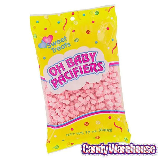 Pink Baby Pacifiers Candy: 12-Ounce Bag | Candy Warehouse