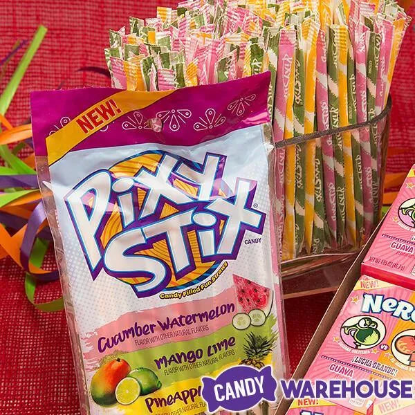 Pixy Stix Candy Powder Straws Bags - Cucumber Watermelon, Mango Lime ...