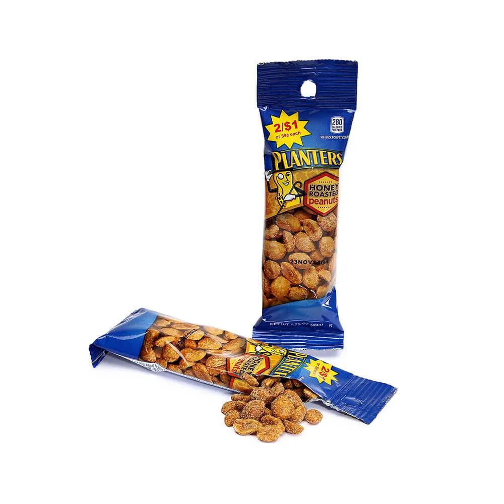 Planters Honey Roasted Peanuts 1.75-Ounce Bags: 18-Piece Box – Candy ...