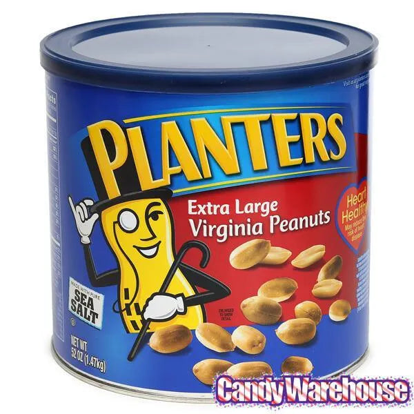 Planters Salted Extra Large Virginia Peanuts: 52-Ounce Can | Candy ...
