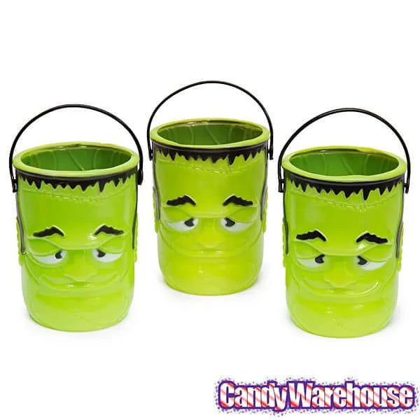 Plastic Mini Green Monster Pails with Handles: 12-Piece Set | Candy ...