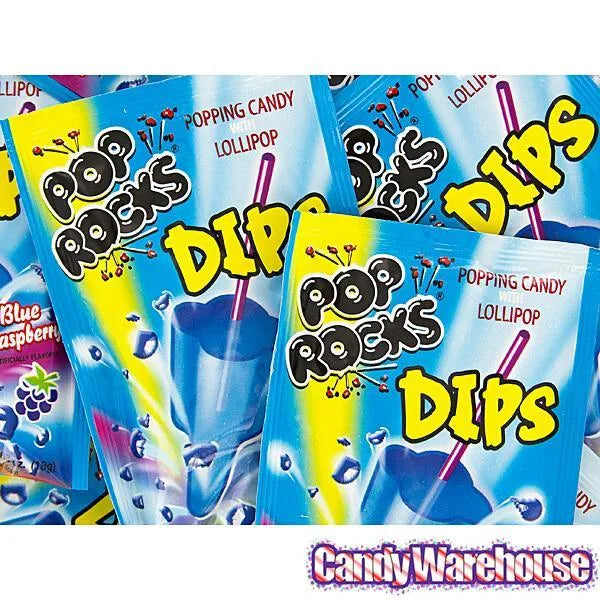 Pop Rocks Dips Candy Packs - Blue Raspberry: 18-Piece Box – Candy Warehouse