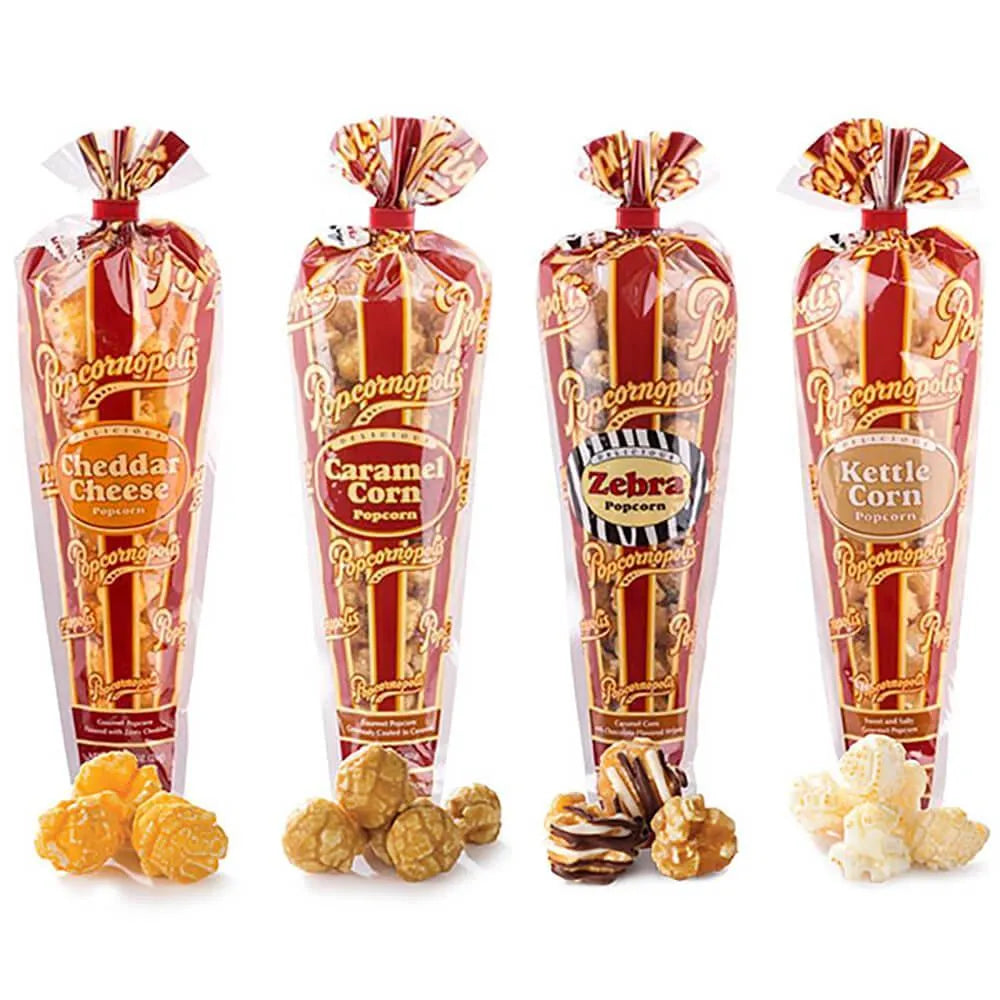 Popcornopolis Mini Cones Assorted Popcorn Packs: 12-Piece Bag – Candy ...