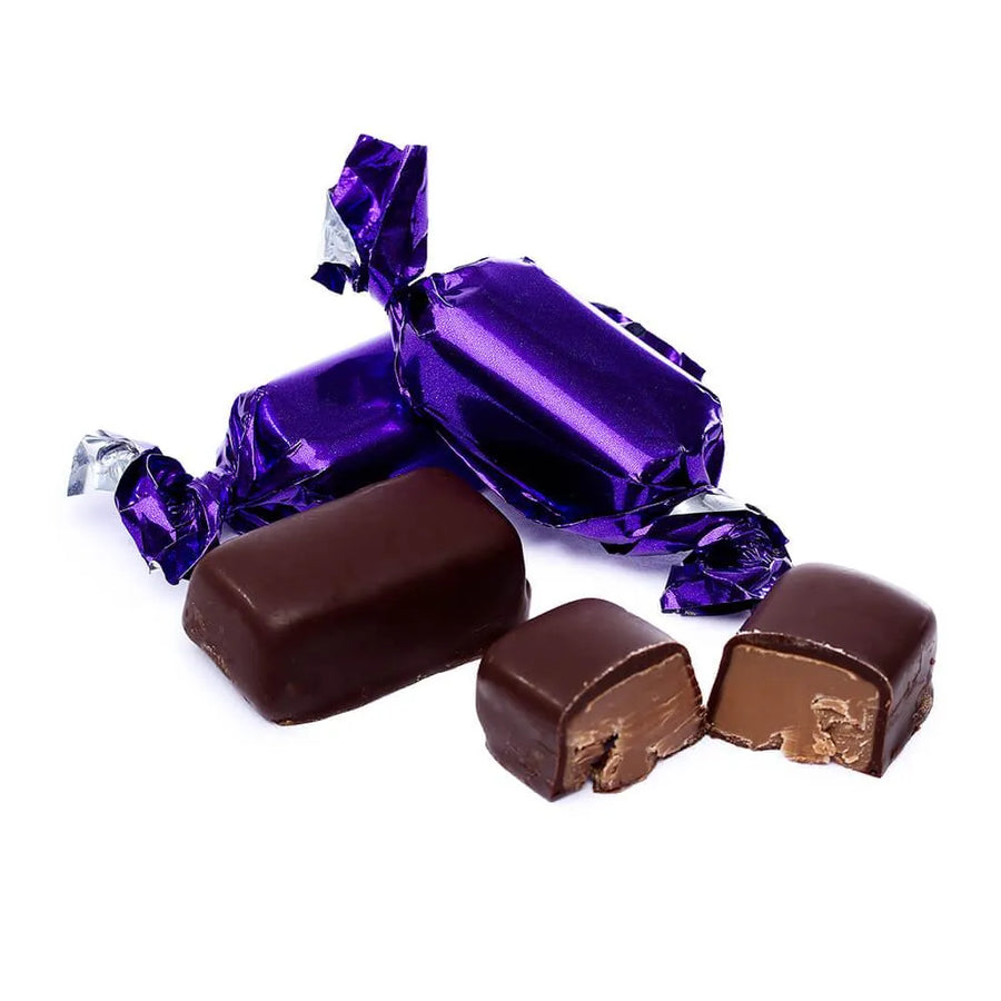 Purple Wrapped Cherry Dark Chocolate Meltaways: 1LB Bag | Candy Warehouse