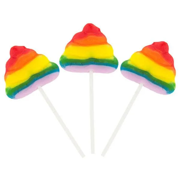 Rainbow Poop Swirl Pops: 12-Piece Box | Candy Warehouse