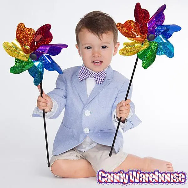 Rainbow Sparkle Pinwheel Spinners - 8 Inch: 8-Piece Box – Candy Warehouse