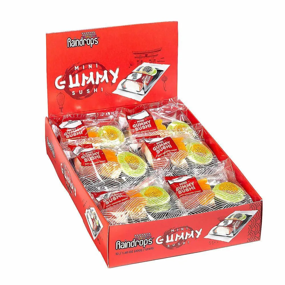 Raindrops Mini Gummy Sushi: 12 Piece Box – Candy Warehouse