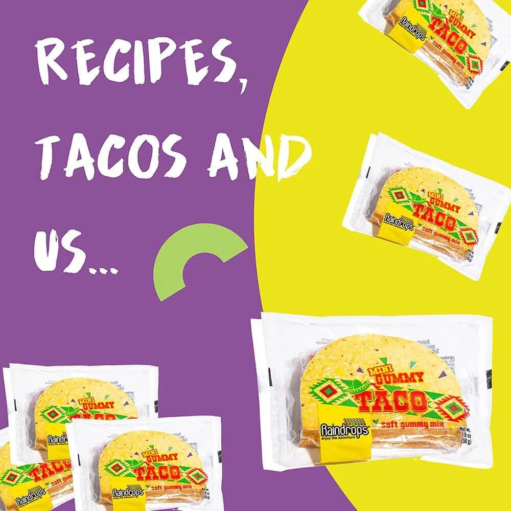 Raindrops Mini Gummy Tacos: 16 Piece Box – Candy Warehouse