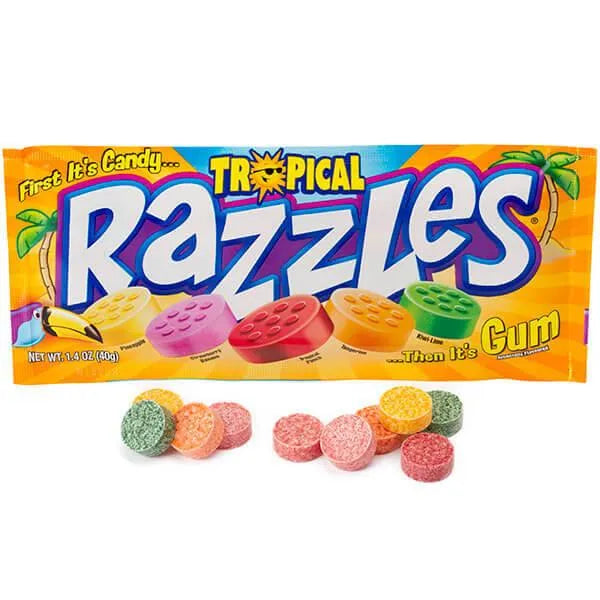 Razzles Candy Packs - Tropical: 24-Piece Box – Candy Warehouse